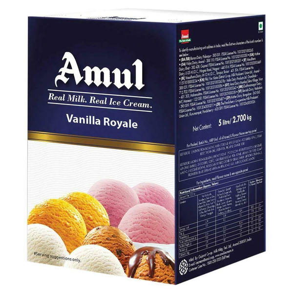 Amul Ice-cream Vanilla 4Ltr – Freshlee Shop